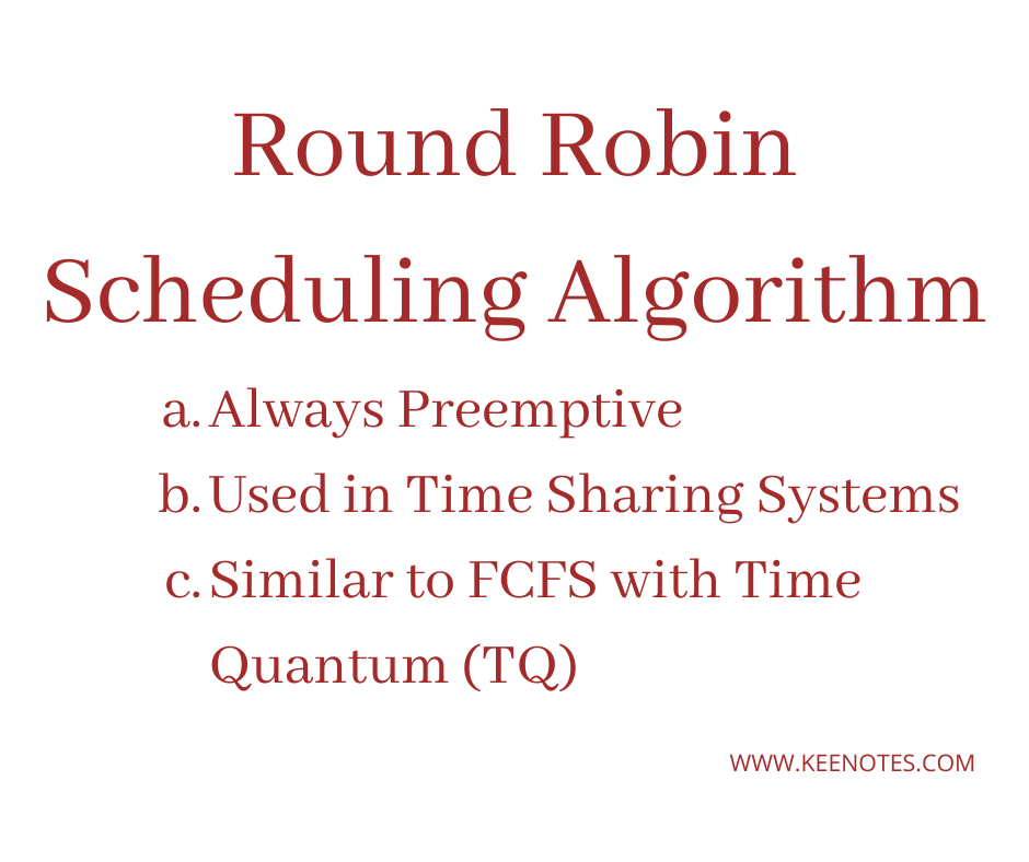 Round Robin Scheduling Algorithm KEY NOTES
